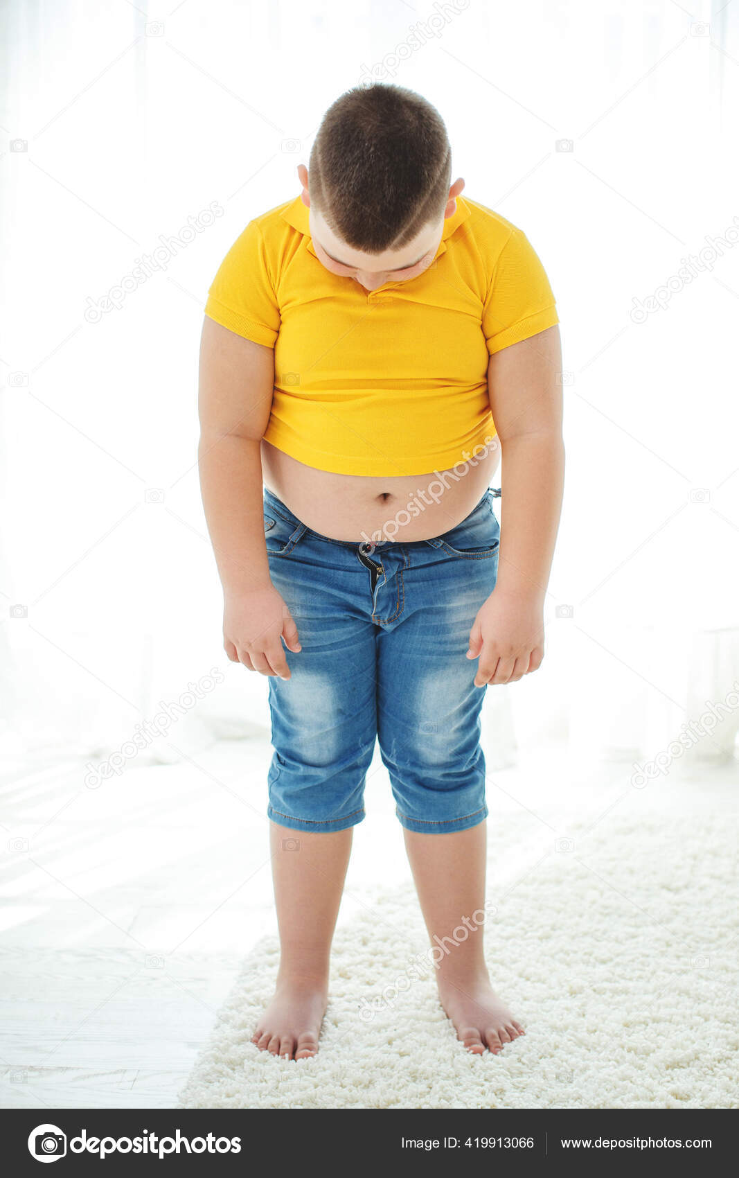 A boy with metabolic disorders. Child with the problem of childhood ...