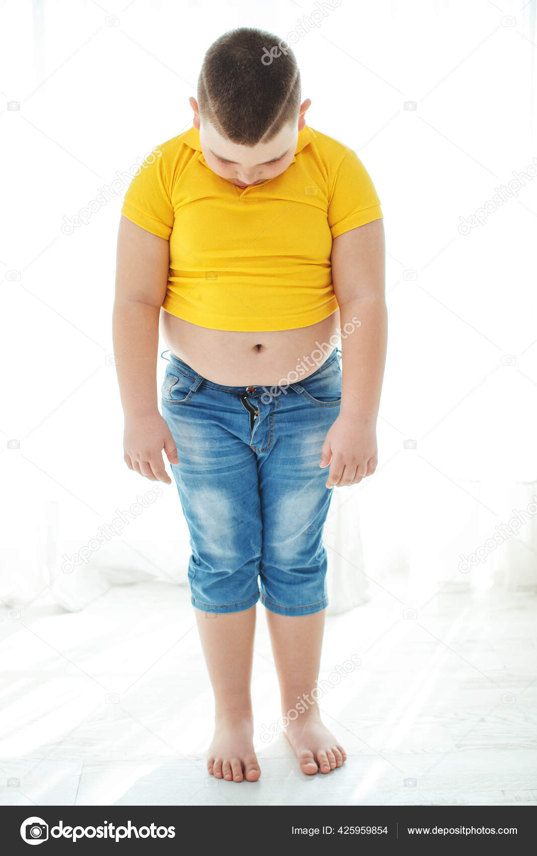 A boy with metabolic disorders. Child with the problem of childhood ...