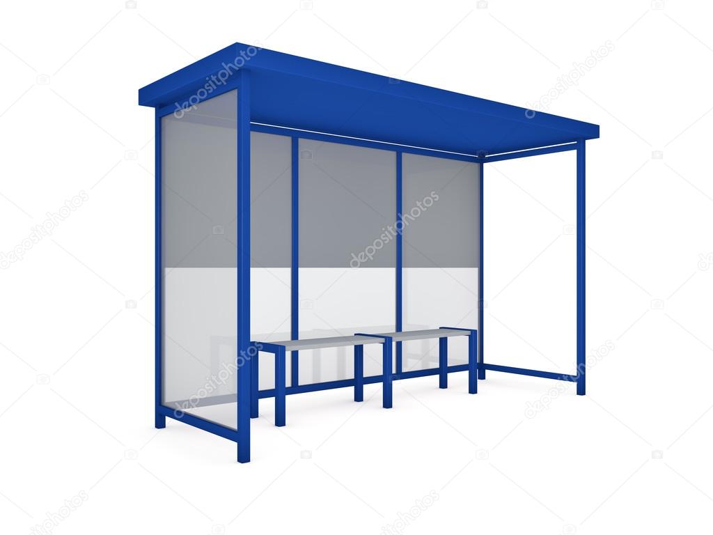 Blue bus stop Stock Photo by ©inhabitant 88068064