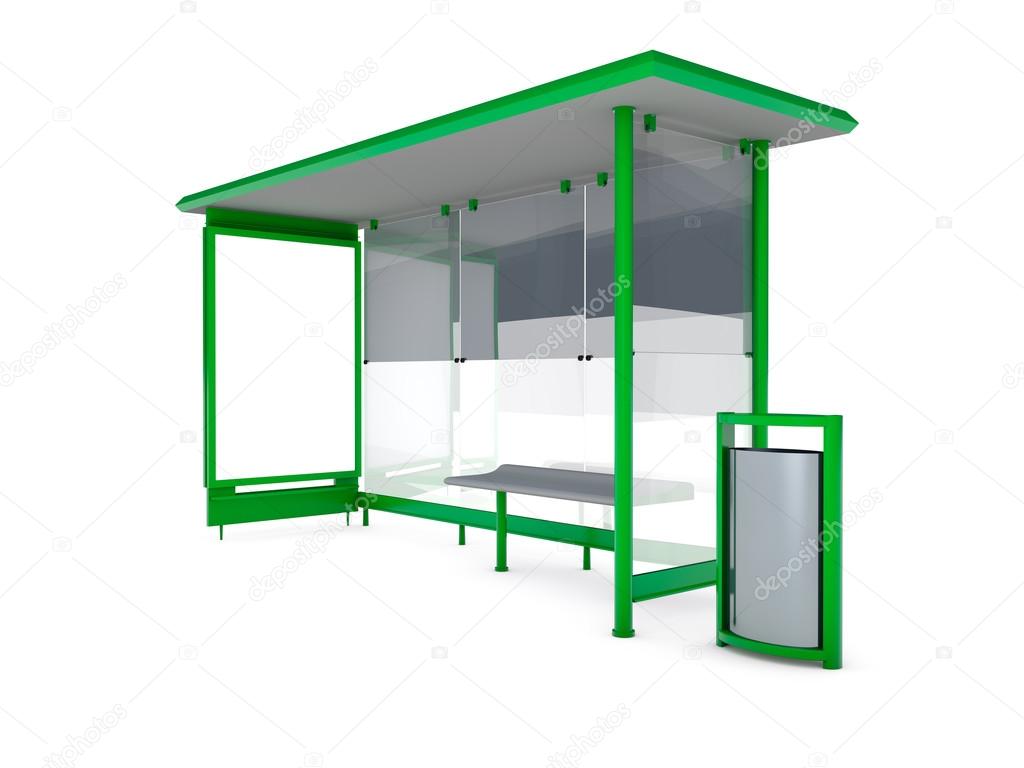 Green bus stop Stock Photo by ©inhabitant 88068068