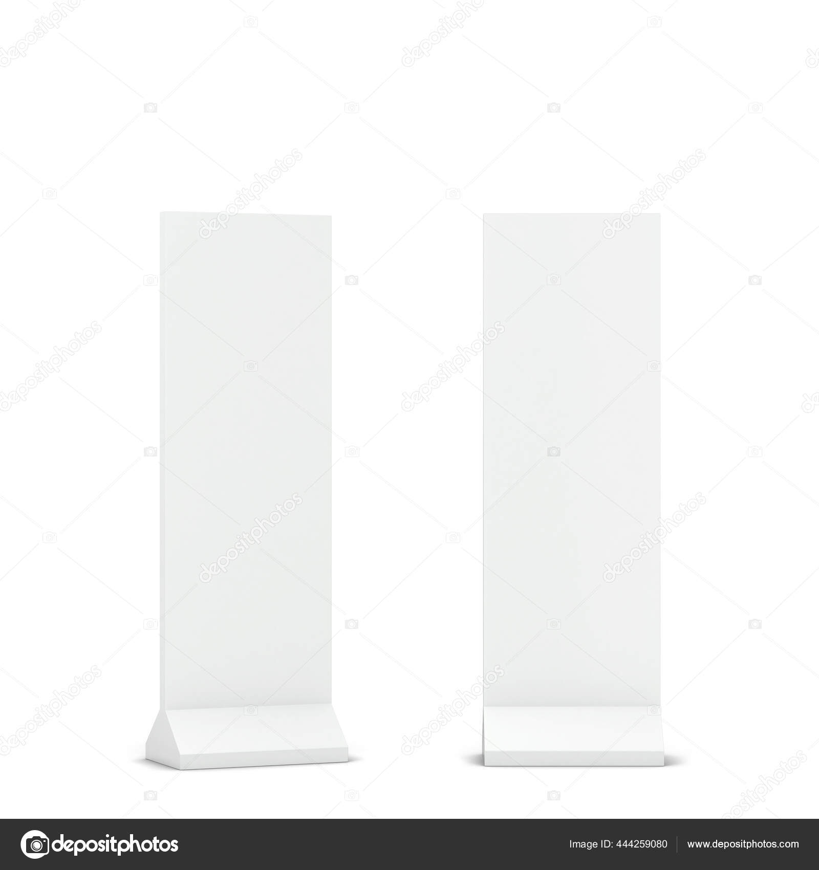 Blank Display Stand Advertising Mockup Illustration Isolated White ...