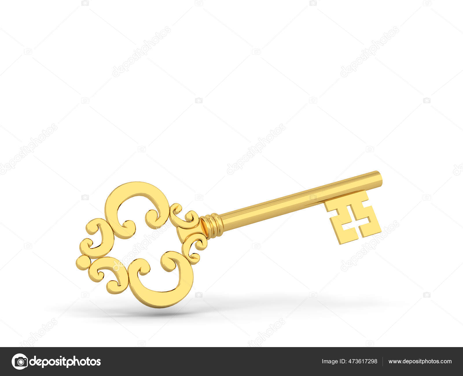 Skeleton Key Illustration Isolated White Background Stock Illustration ...