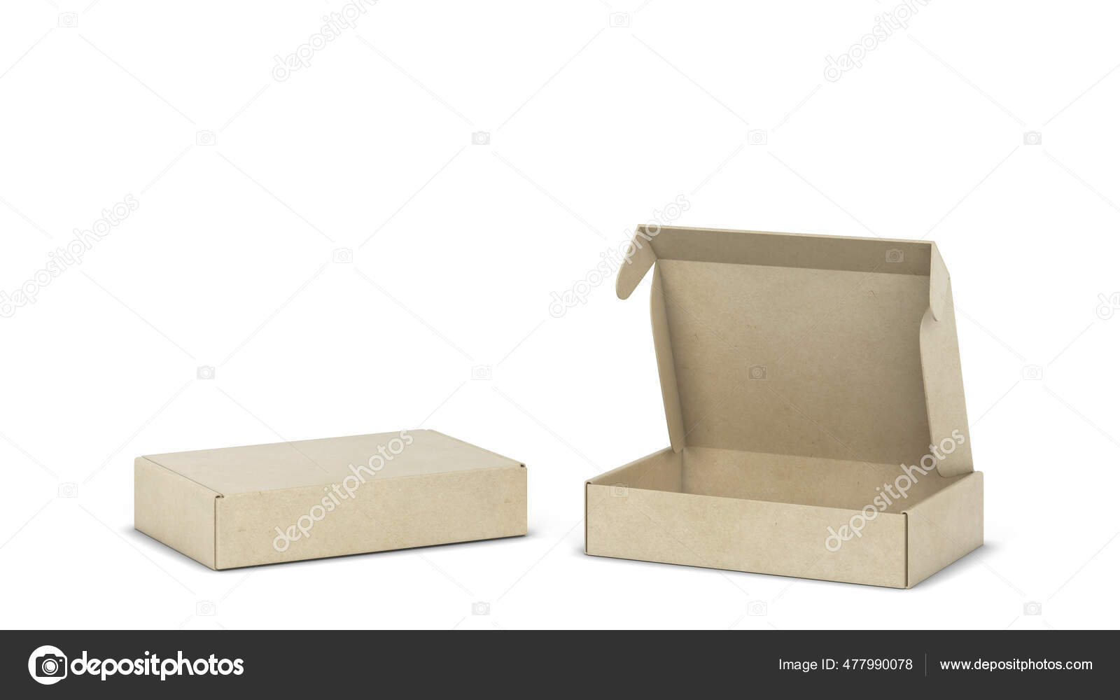 Blank Tuck Flap Packaging Box Mockup Illustration Isolated White ...