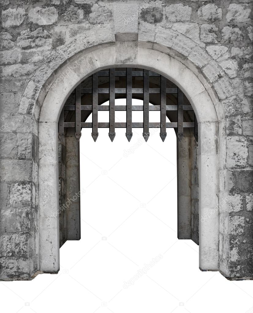 Medieval castle main enter or gate isolated — Stock Photo © Andrey ...