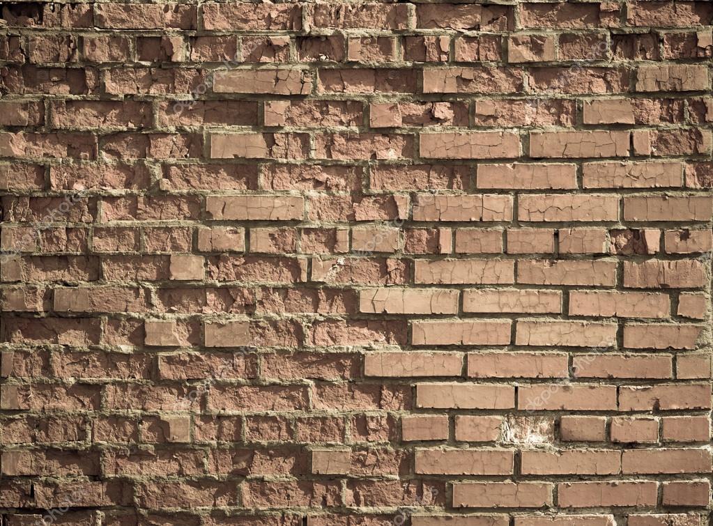Vintage worn brick wall background — Stock Photo © Andrey_Kuzmin #72677409