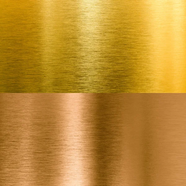 Gold or brass brushed metal texture backgrounds set — Stock Photo ...