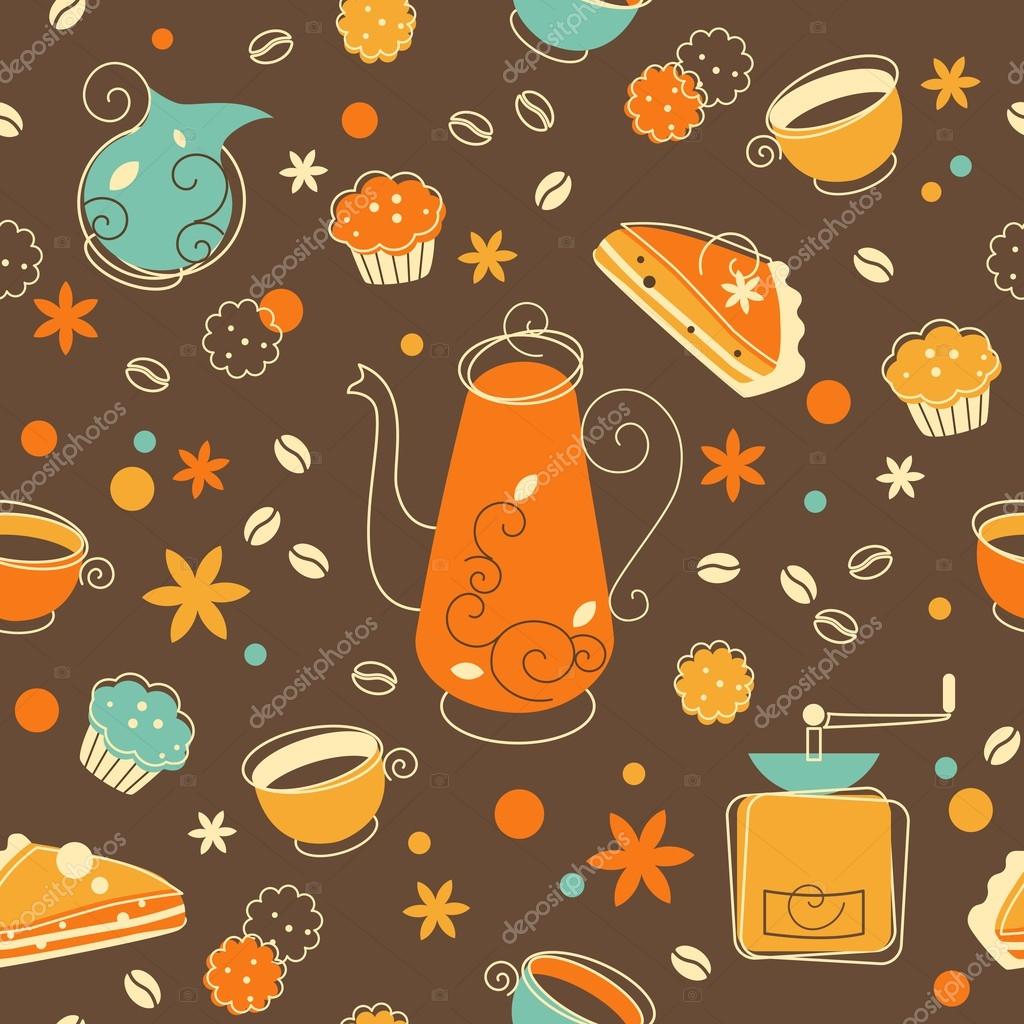 Coffee and bakery seamless background Stock Vector Image by ©evellean ...