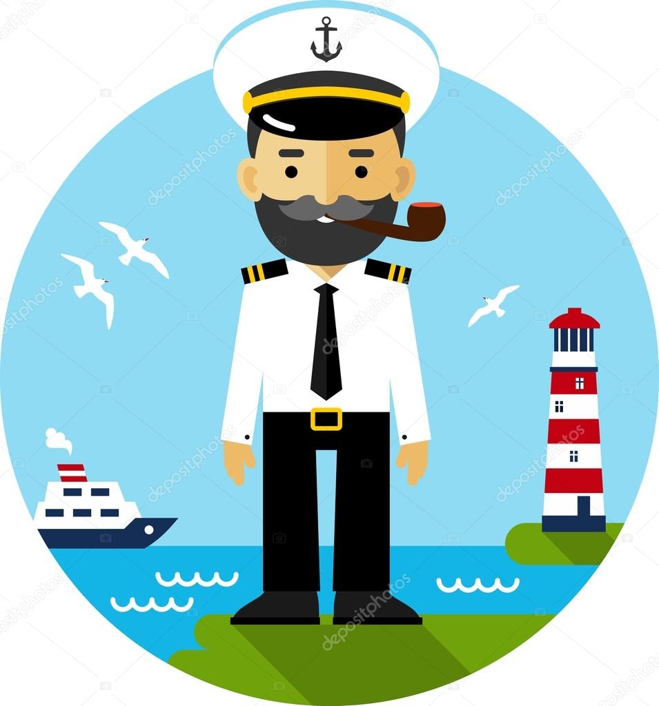 Capitán de barco en uniforme Vector de stock #65517759 de ©evellean