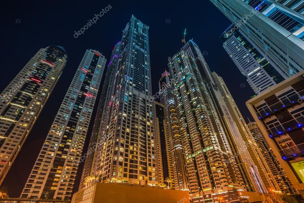 Beautiful high-rise buildings at night — Stock Editorial Photo © alan64 ...