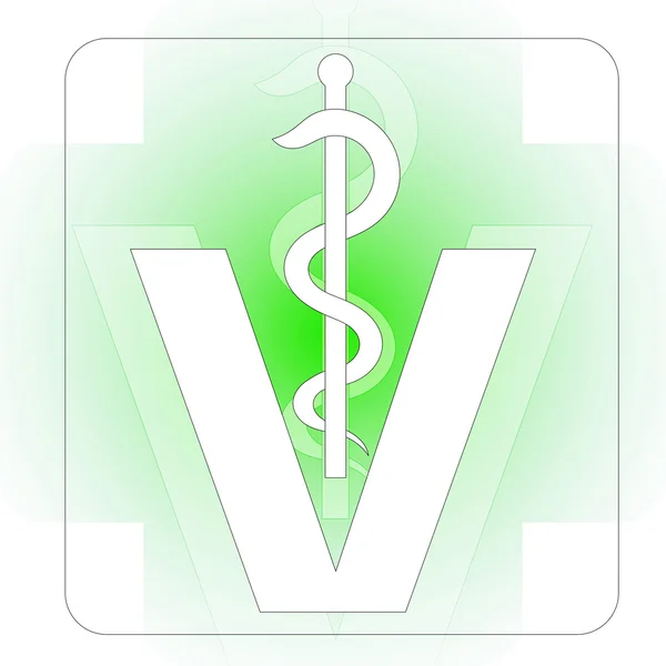 Veterinary Medical Symbol Illustration Caduceus Snake Stick Circle ...