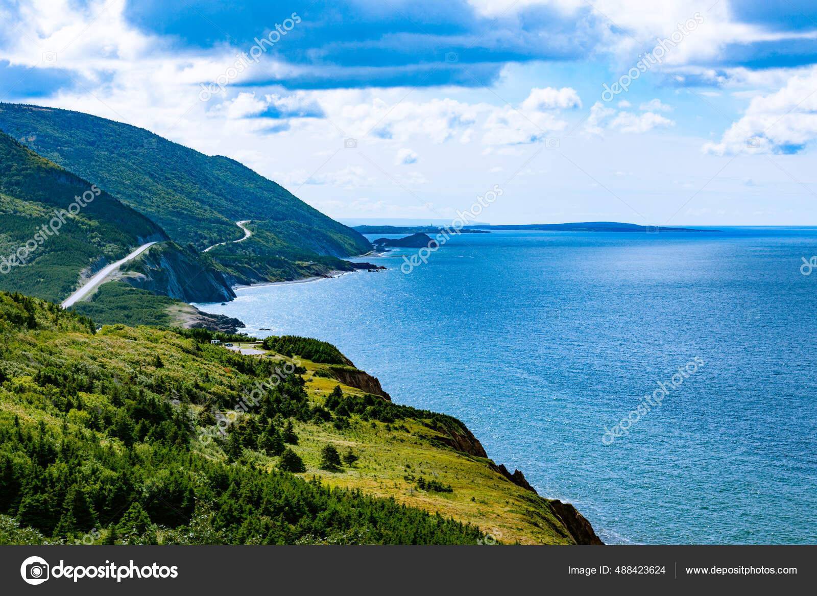 Cabot Trail Scenic Highway Winding Cape Breton Highlands National Park — Stock Photo © PiLens ...