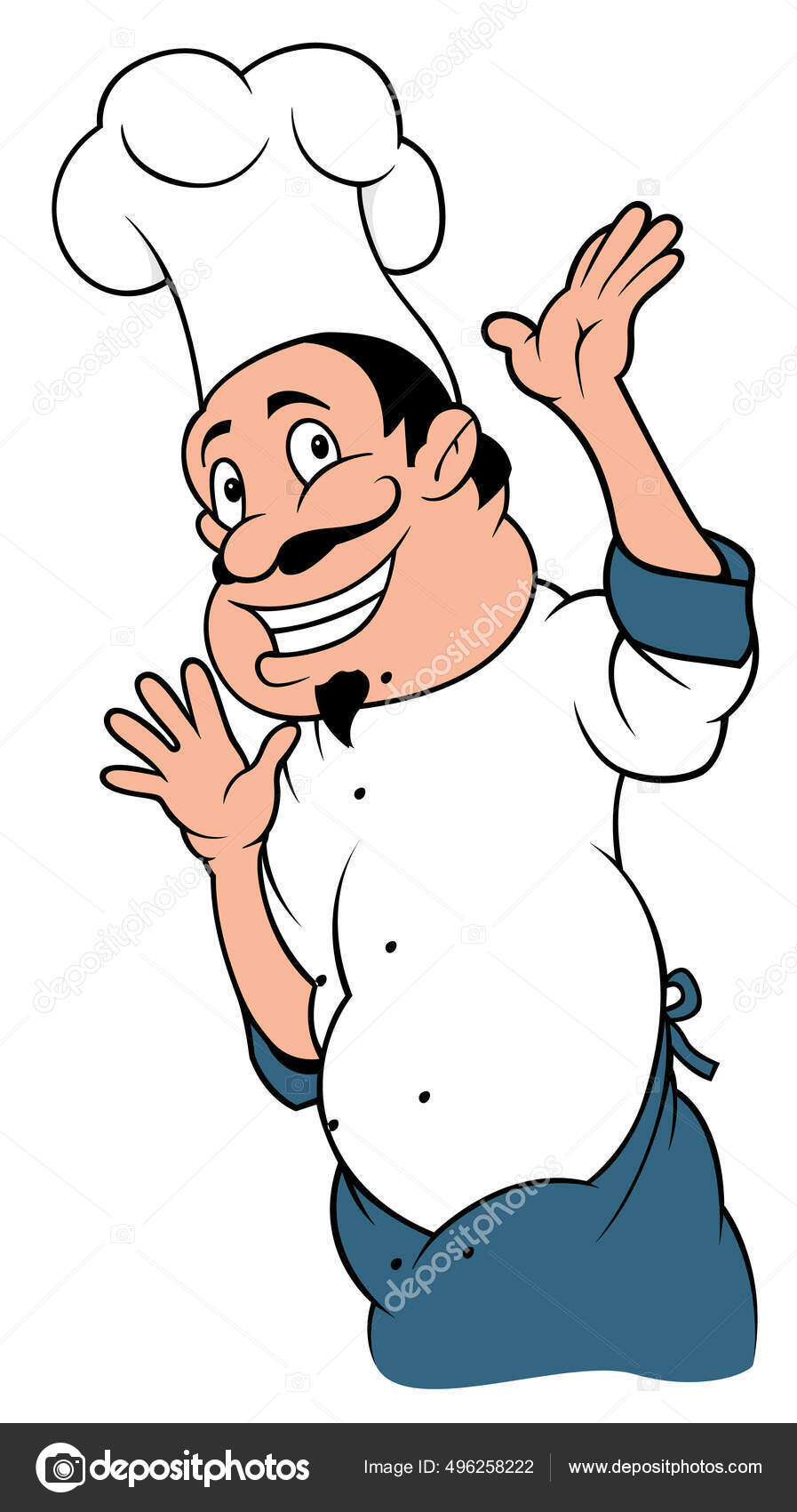 Carácter Chef Cook Sonriente Ilustración Dibujos Animados Colores ...