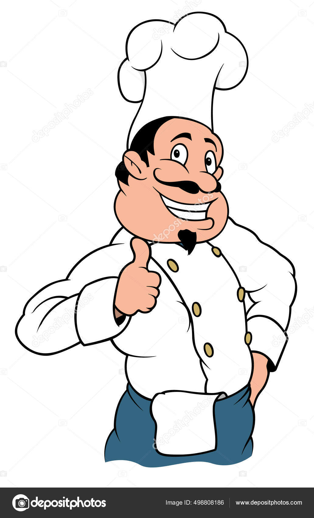 Carácter Chef Cook Sonriente Ilustración Dibujos Animados Colores ...