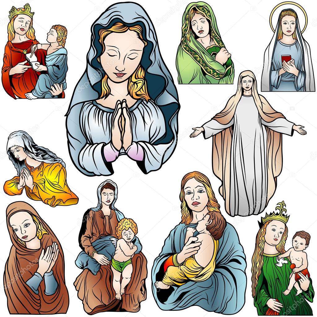 Virgin Mary Set — Stock Vector © Dero2010 80014616