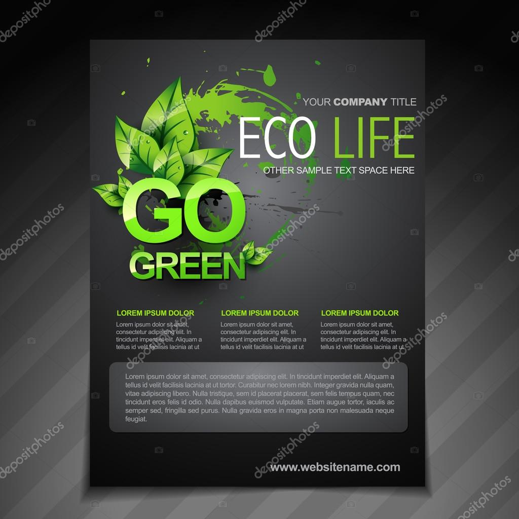 Folleto de folleto ecológico plantilla de póster y portada de revista 2023