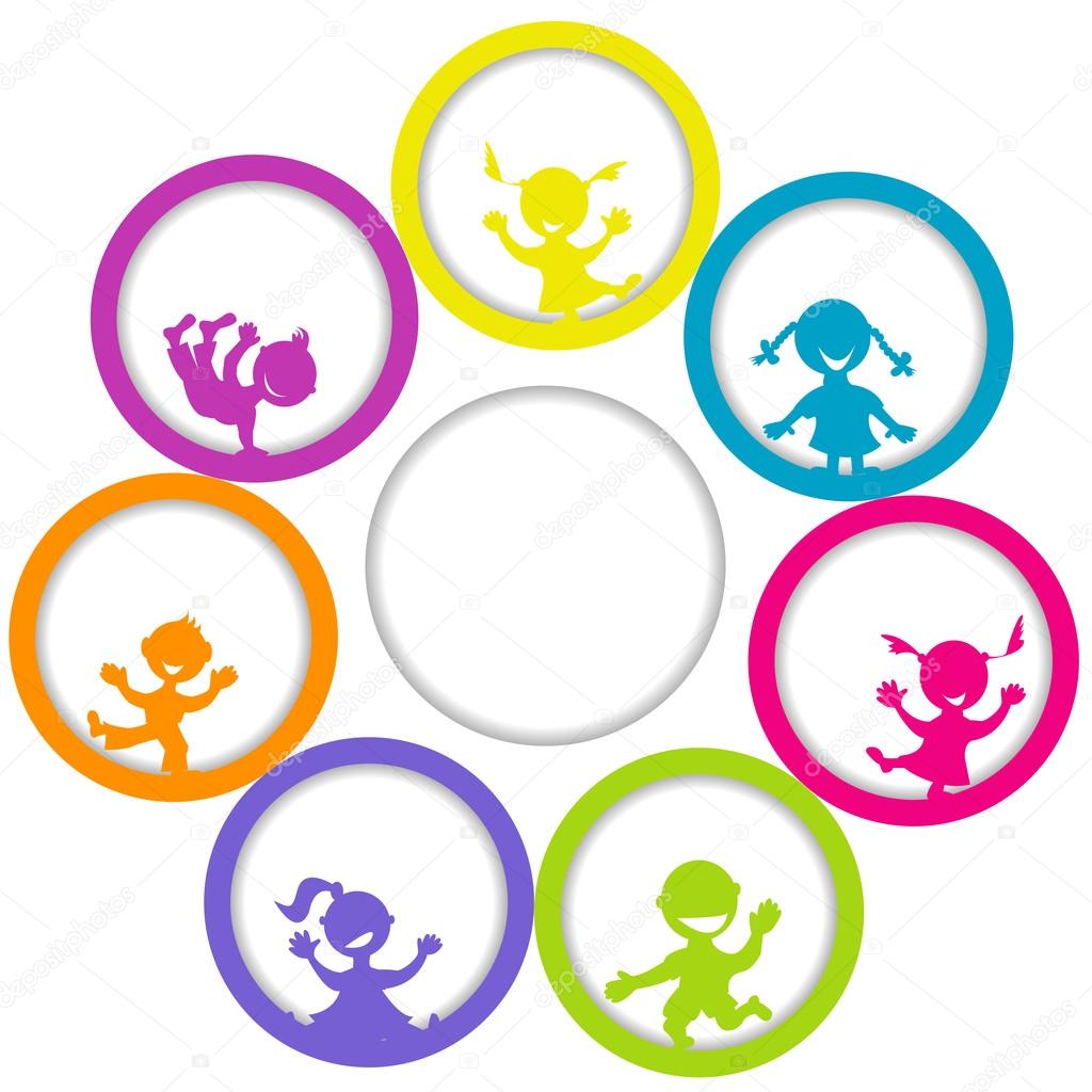 Circle frame with children and place for your text Stock Photo by ...