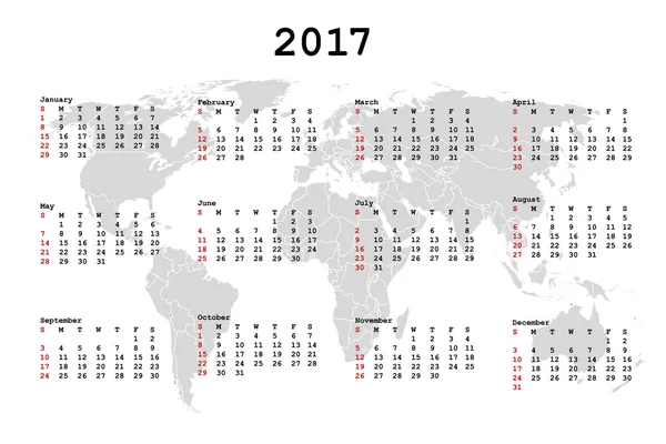 2017 Calendar for agenda with world map — Stock Photo © hibrida13 #48913853