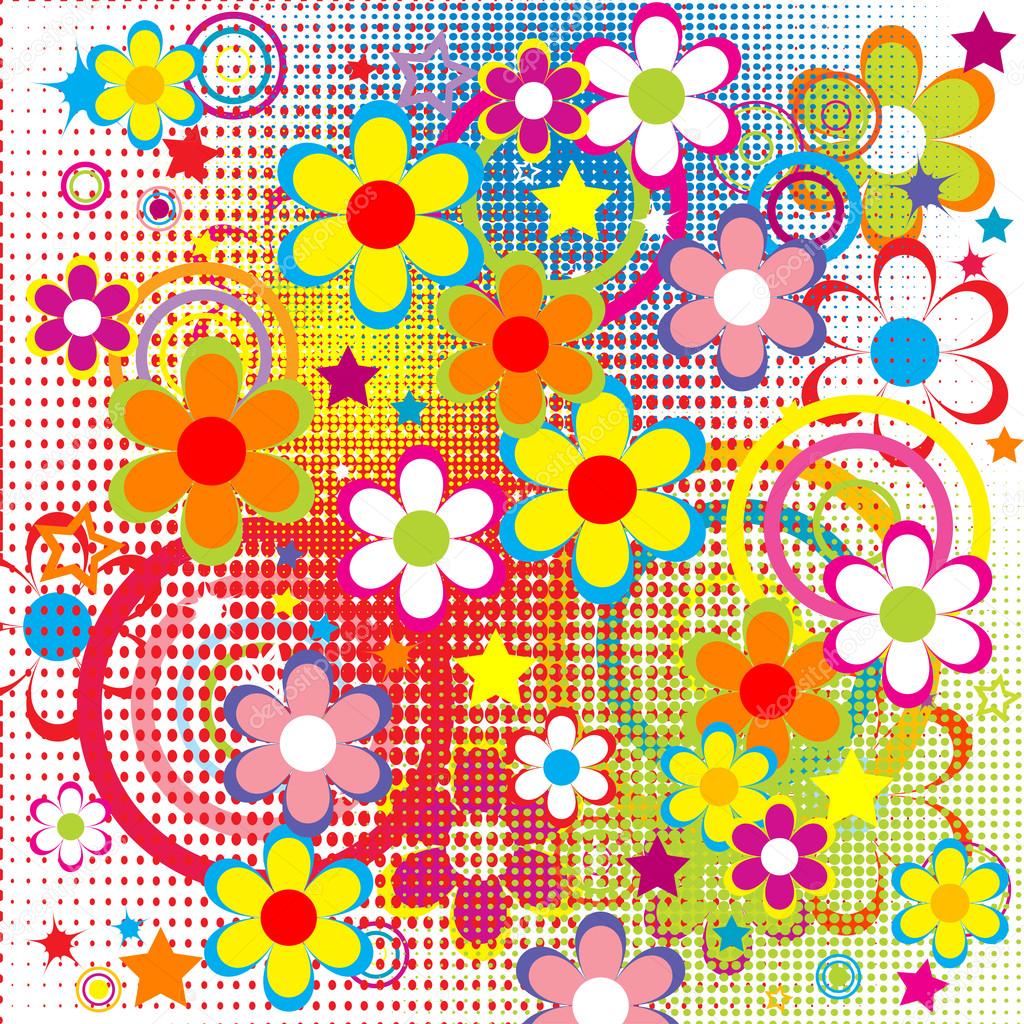 Flowers and grunge texture Stock Vector Image by ©hibrida13 #55971865