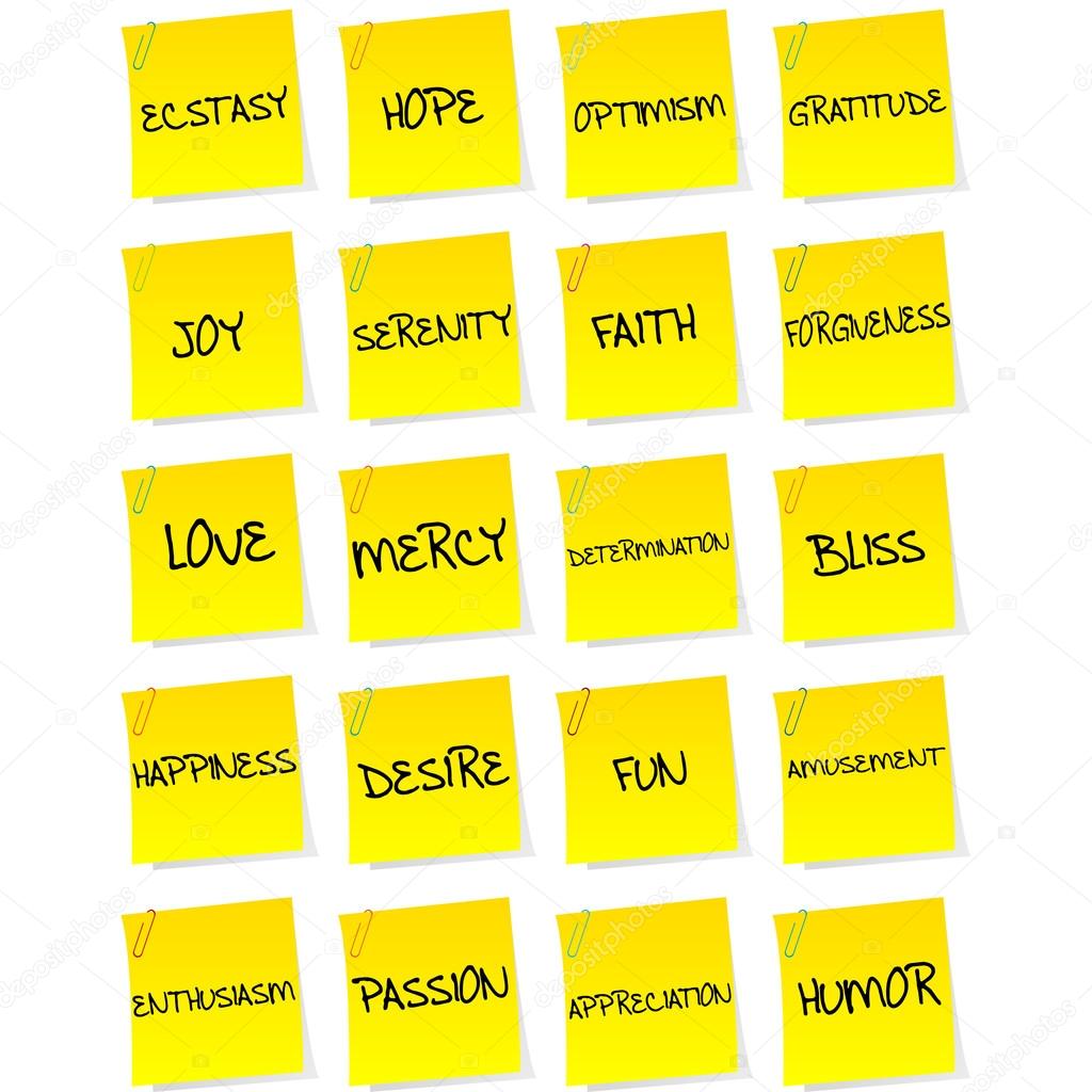 List of positive sentiments Stock Vector Image by ©hibrida13 #55974453