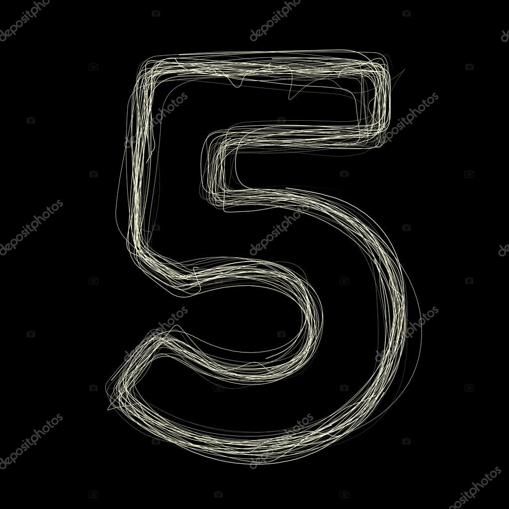 Number 5 made of light.3D illustration — Stock Photo © Iznogood #111346936