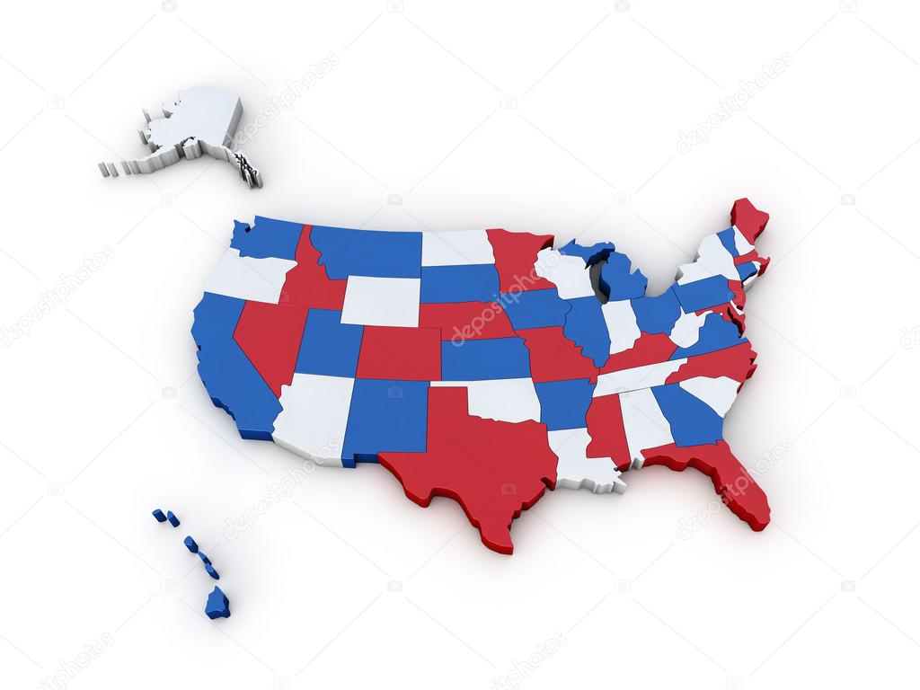 USA map 3d render Stock Photo by ©Iznogood 111348700