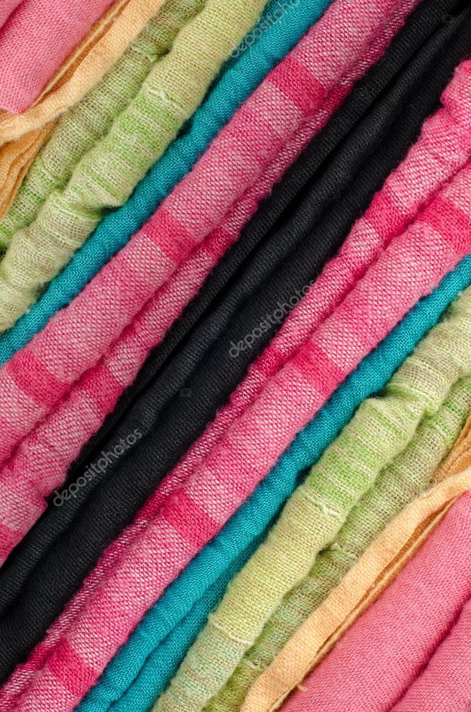 Multi color fabric texture samples — Stock Photo © homydesign #65743657