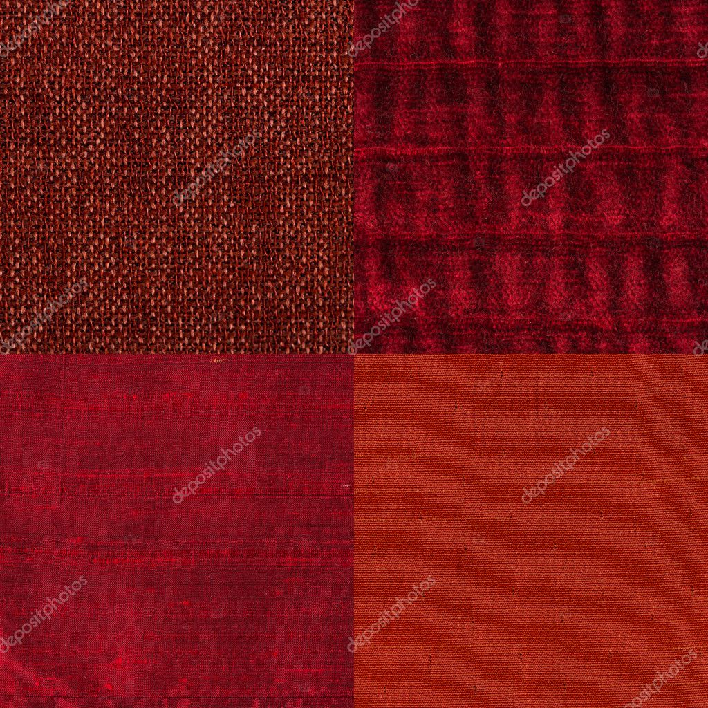 Set of red fabric samples — Stock Photo © homydesign #69464541