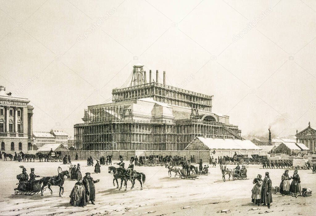 ST. PETERSBURG, RUSIA - 30 DE MAYO DE 2017: Dibujo del siglo XVIII que ...