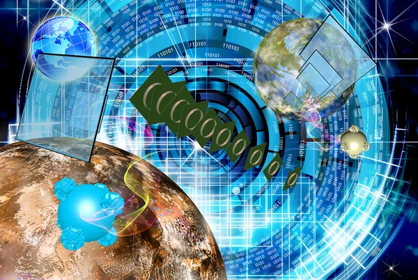 Science.Research Cosmos.Digital telecommunications technology - Stock ...