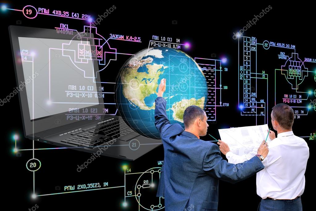 E-connection engineering technology.Working Engineer — Stock Photo ...