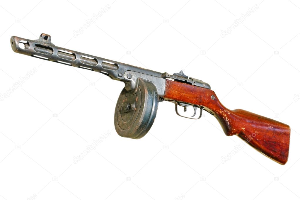 Russian PPsH machine gun.Isolated. — Stock Photo © Zurbagan #52356361