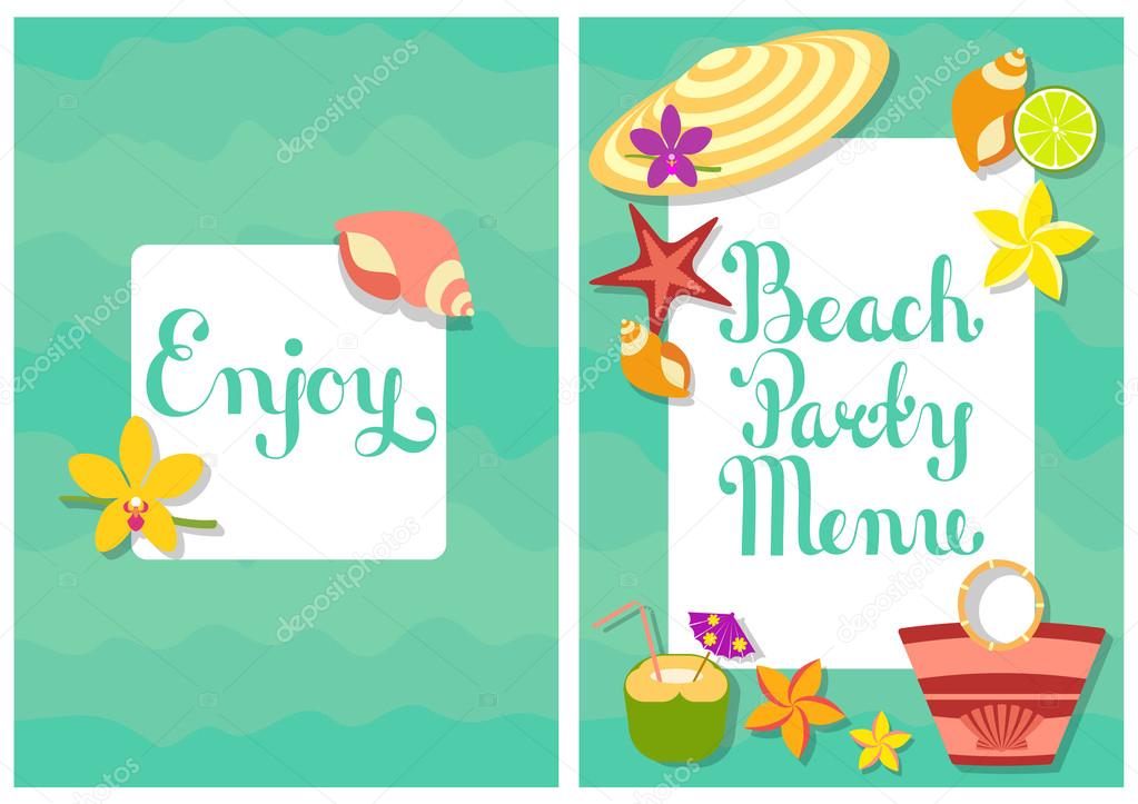 Beach party menu cover Stock Vector Image by ©varbuka #120964928