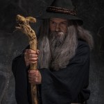 Old sorcerer with a wooden staff Stock Photo by ©FlexDreams 69616355