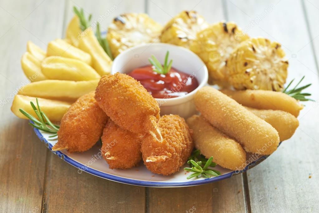 Fast food plate — Stock Photo © MarinaN #53651795