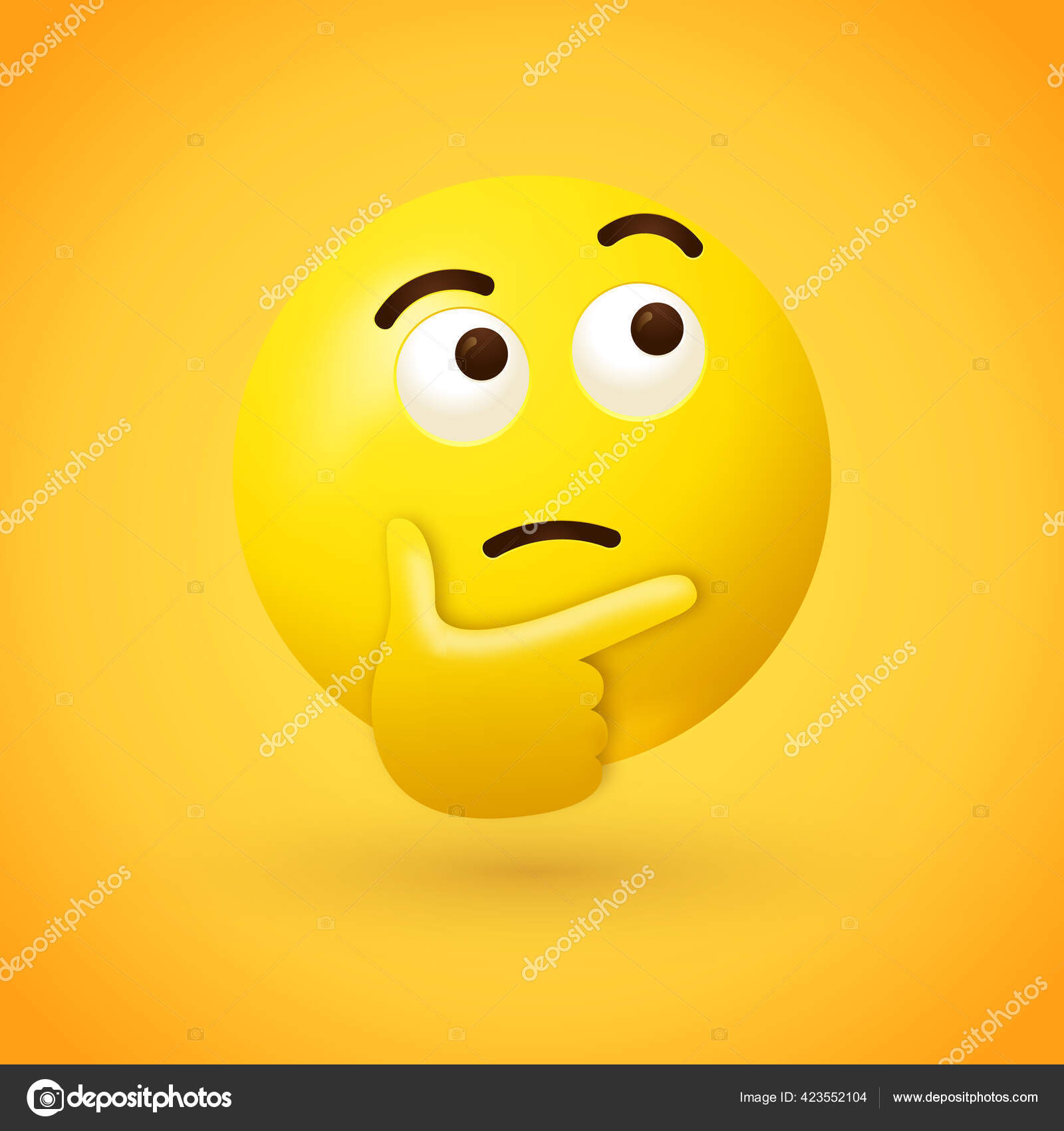 Think Emoji Face Vector Illustration Stock Vector by ©medveh 423552104