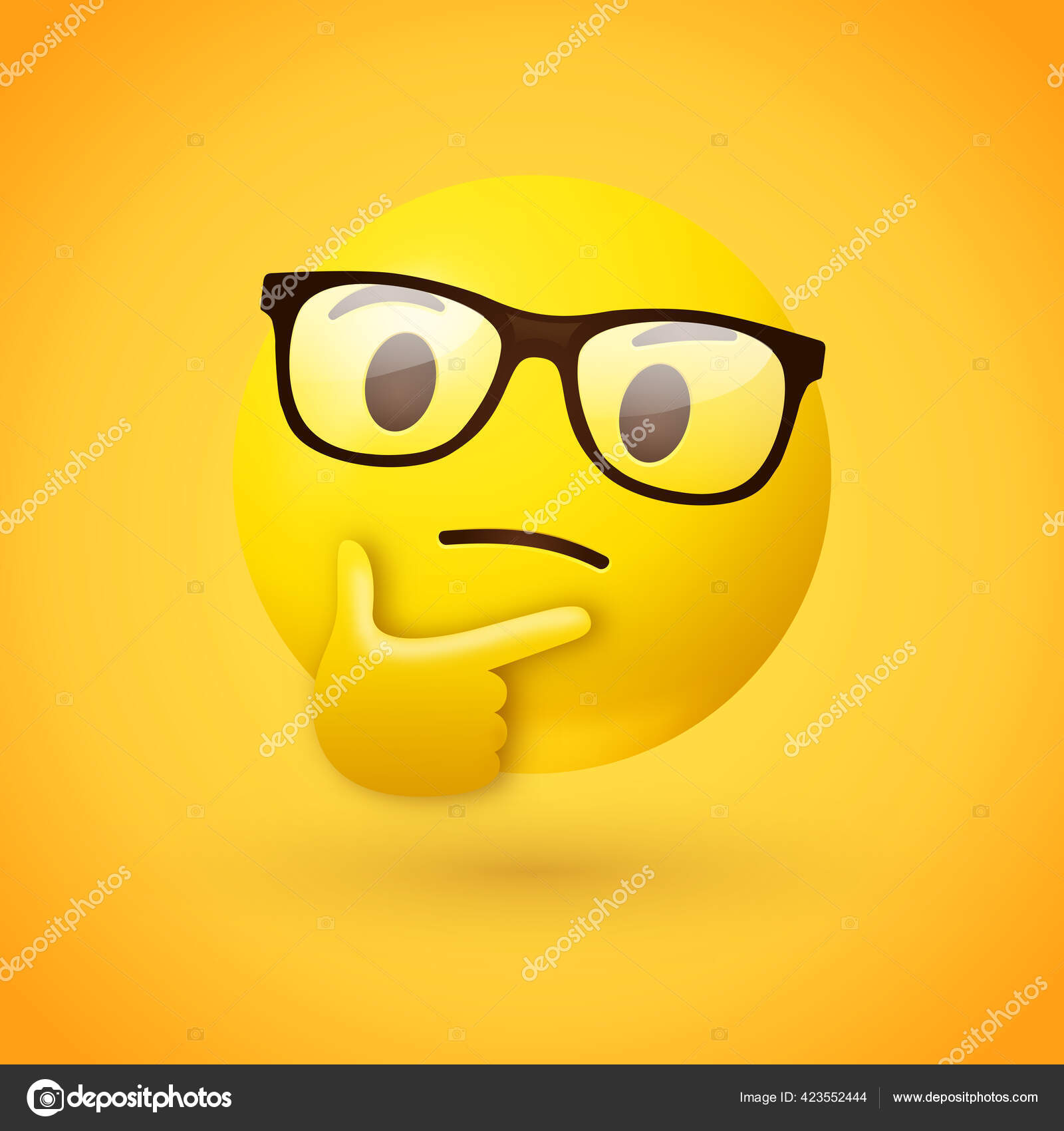 Think Emoji Face Vector Illustration Stock Vector by ©medveh 423552444