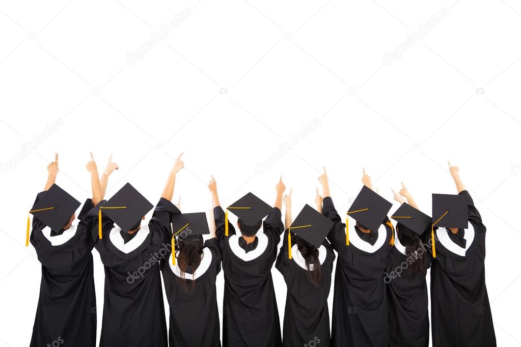 Rear view Of Students Celebrating Graduation Stock Illustration by ...