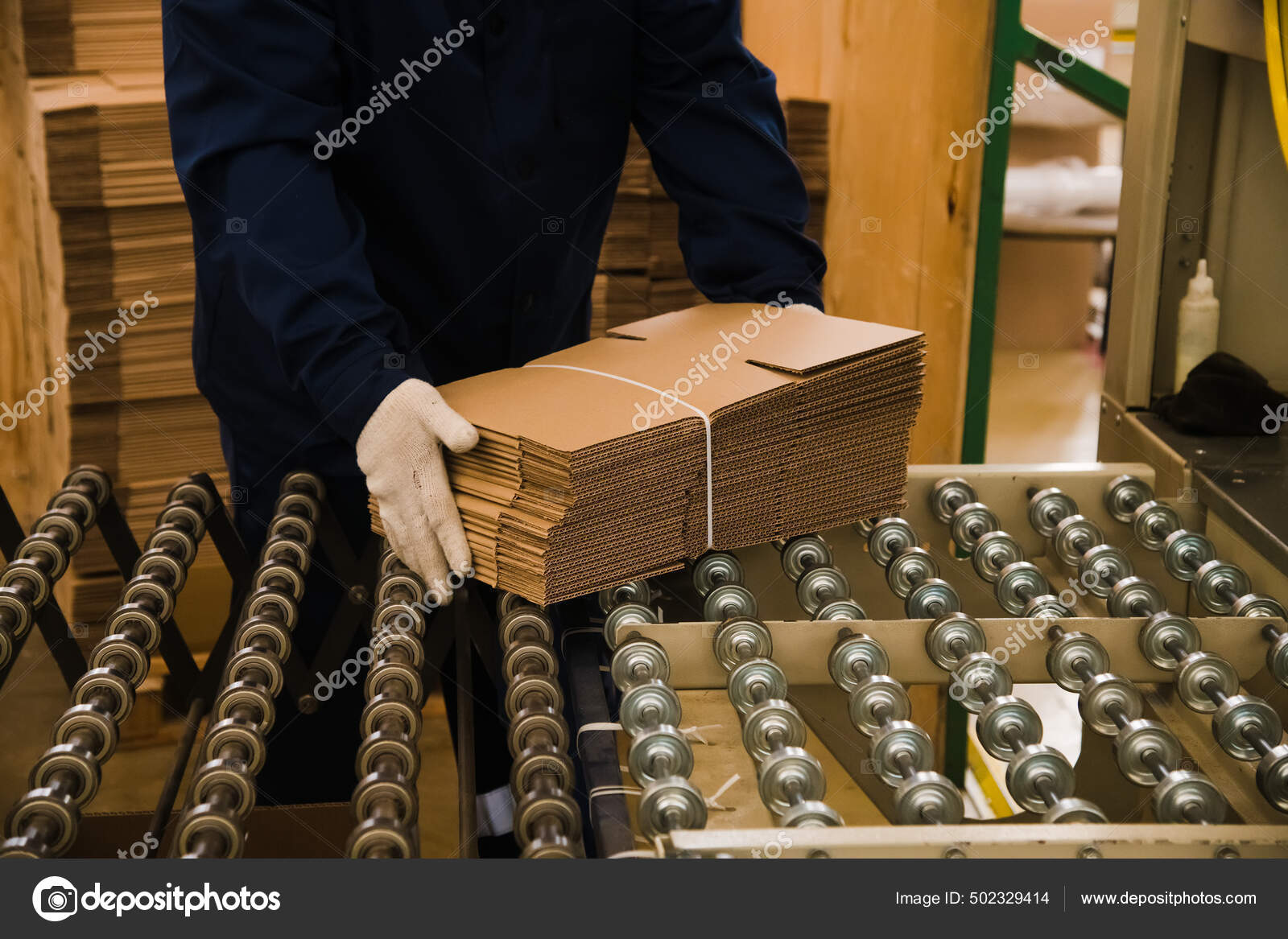 Production Line Production Cardboard Corrugated Cardboard Factory Stock ...