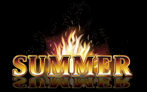 Summer fire flames banner, vector illustration Stock Vector Image by ...