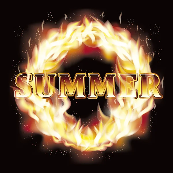 Summer fire flames banner, vector illustration Stock Vector Image by ...