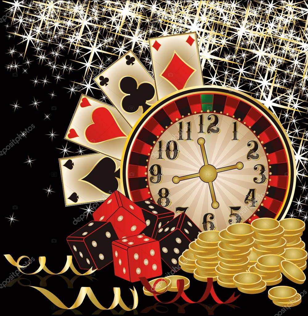 Merry Christmas Casino wallpaper, vector illustration Stock Vector by ...