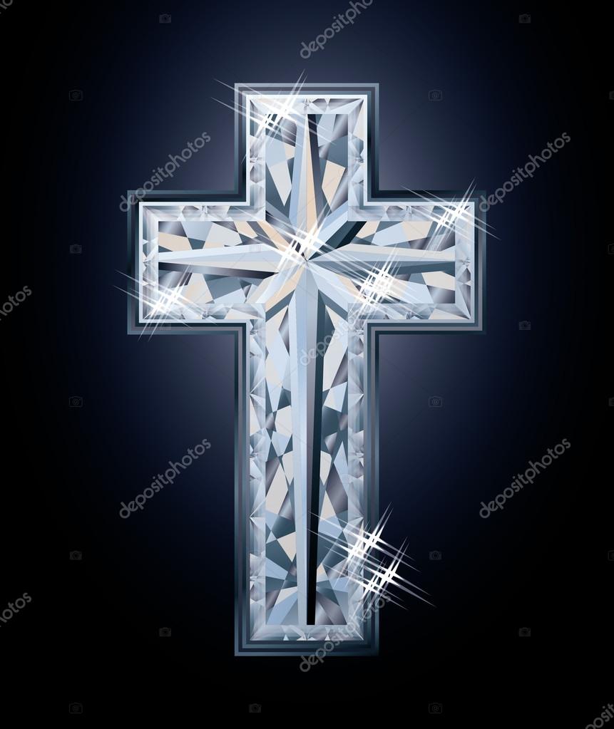 Diamonds Christian cross, vector illustration Stock Vector Image by ...