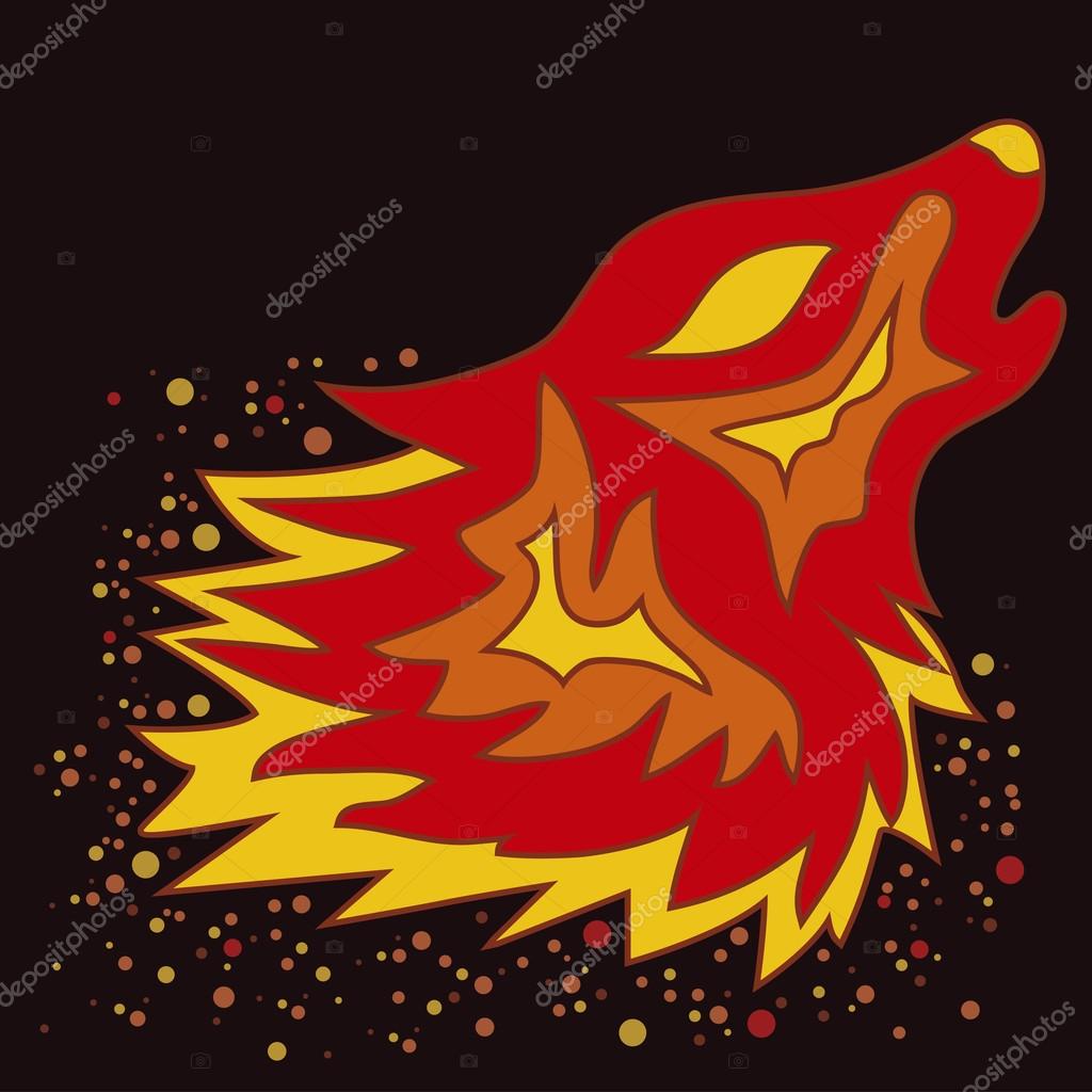 Tattoo Fire Wolf, vector illustration — Stock Vector © CaroDi #86679332