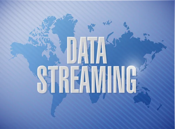 data streaming world map sign concept - Stock Image - Everypixel