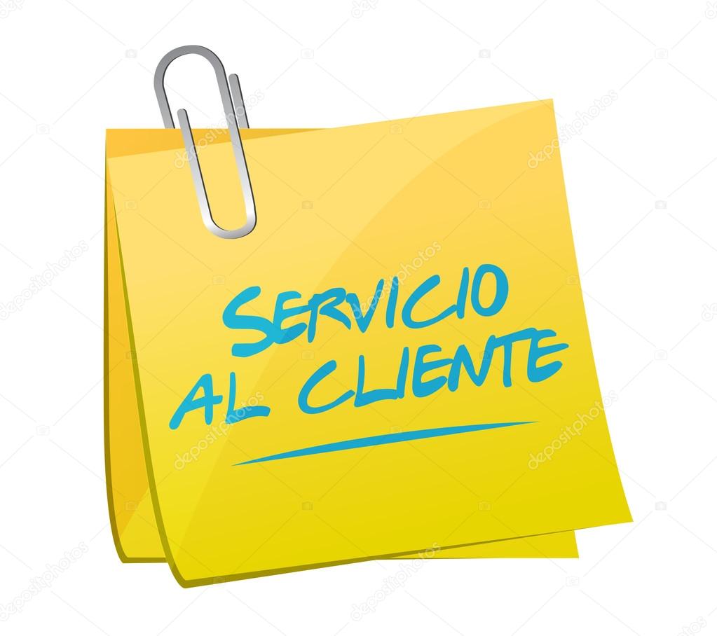 Customer service memo post sign in Spanish — Stock Photo © alexmillos ...