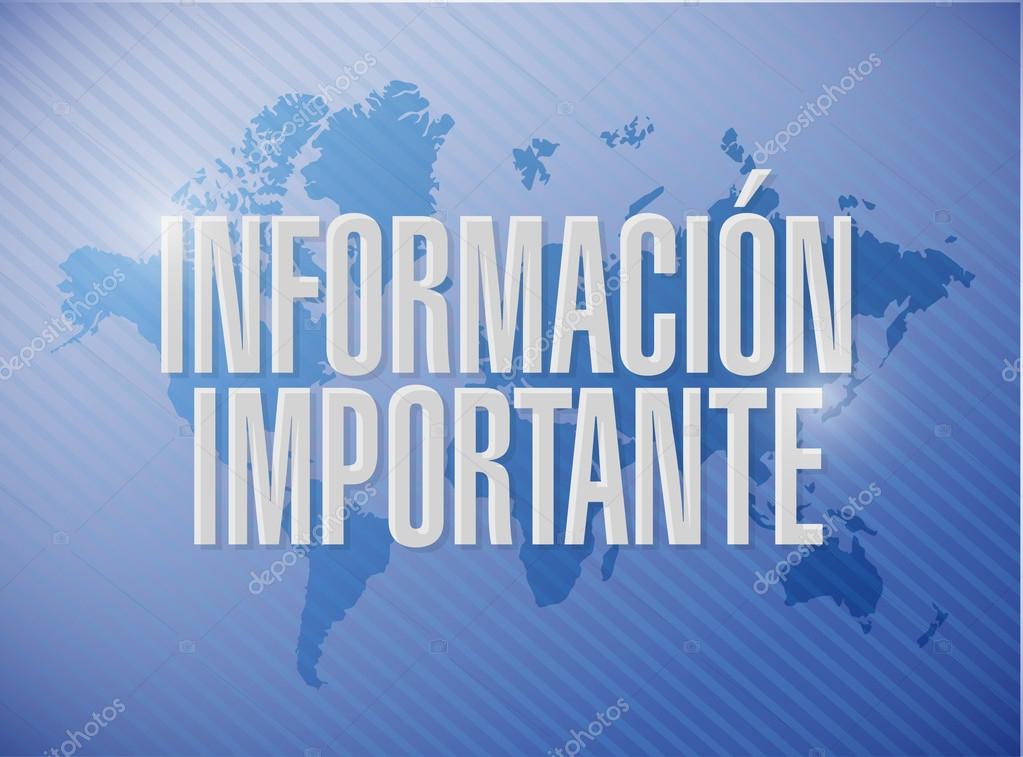 Important information world map Spanish sign — Stock Photo © alexmillos ...