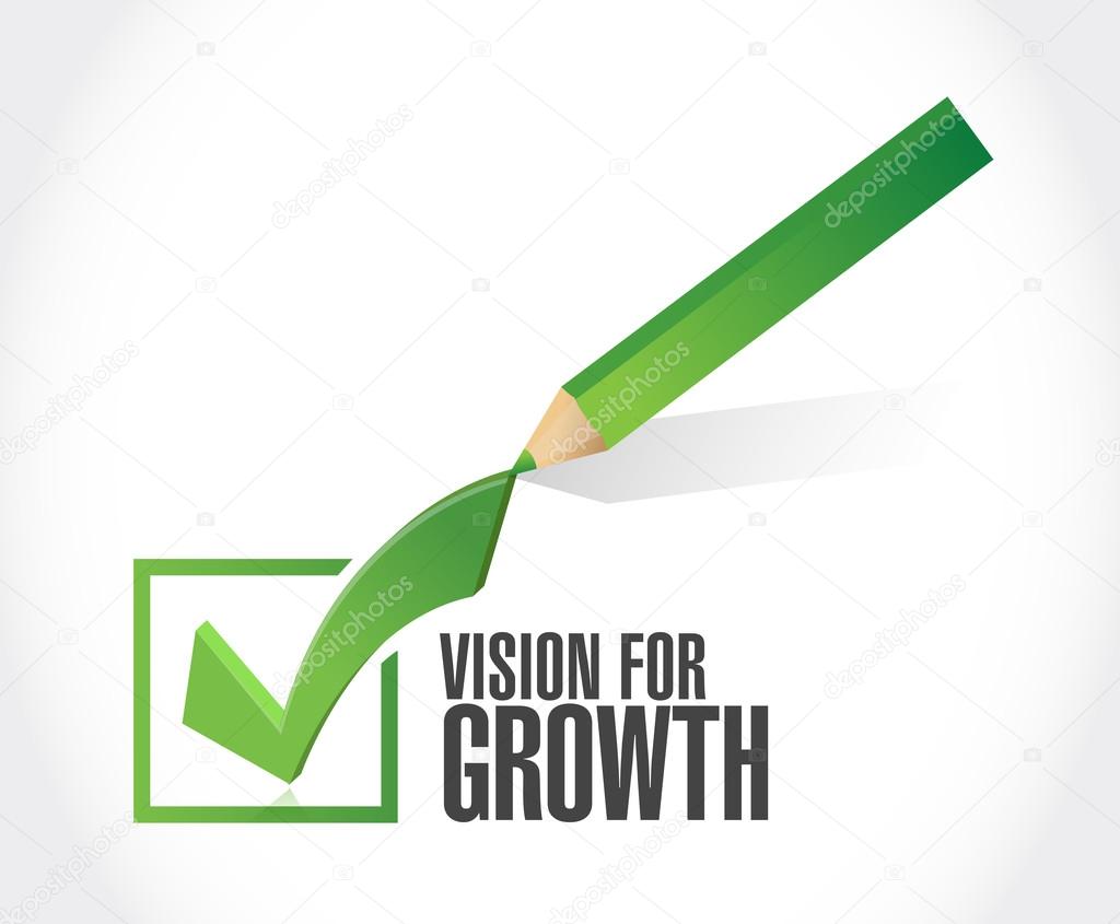 Vision for growth check mark sign business concept — Stock Photo ...