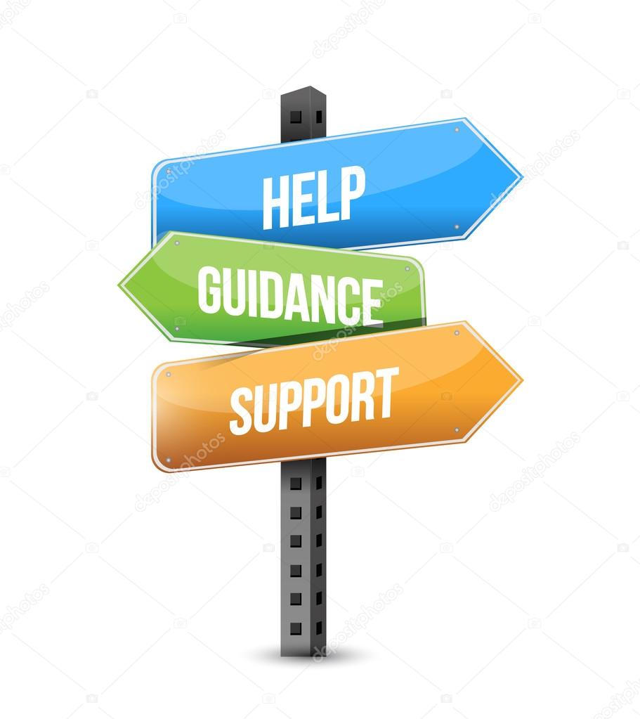 Help, guidance and support road sign ⬇ Stock Photo, Image by ...