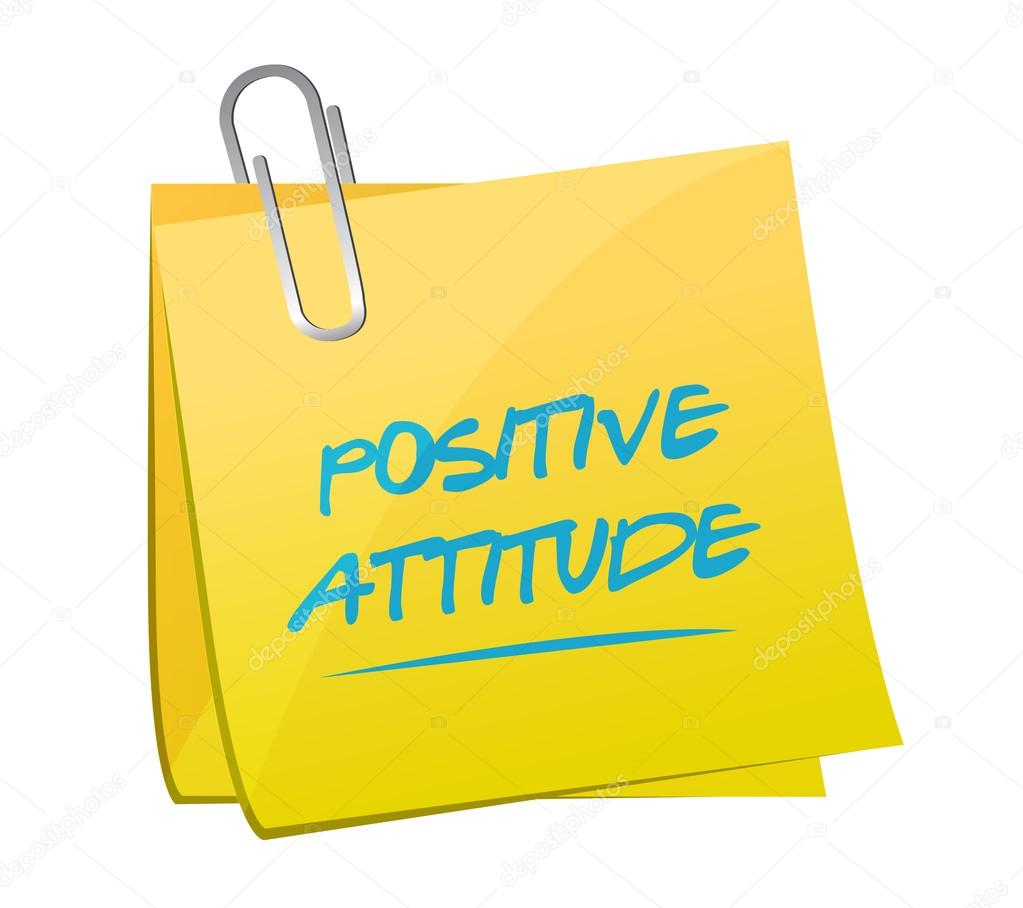 Conception illustration de positive attitude mémo — Photographie ...