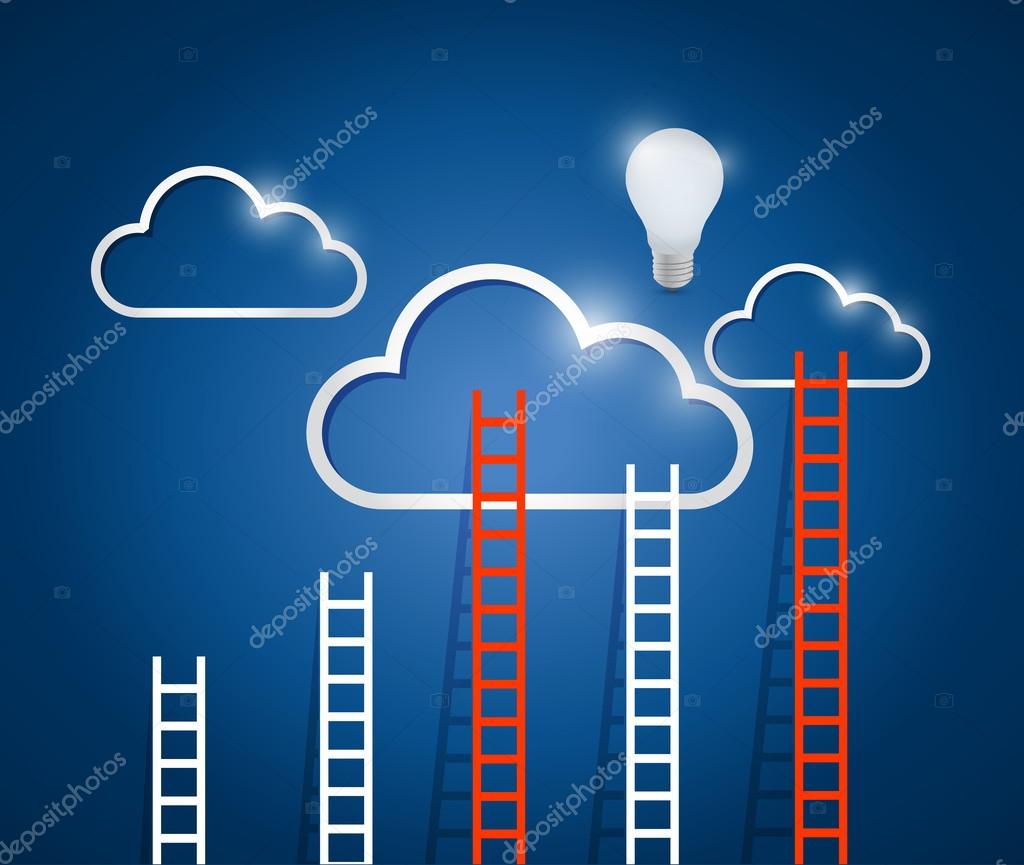 Ladder and cloud computing idea Stock Photo by ©alexmillos 56063145